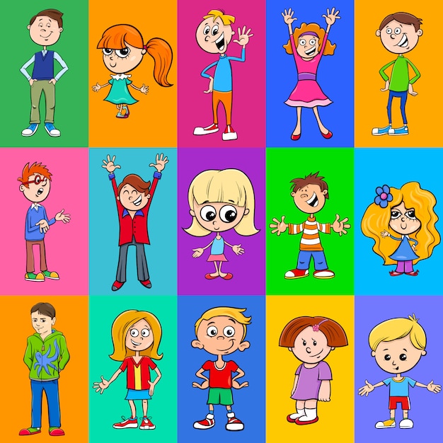 Vibrant Cartoon Kids Characters Illustration Collection | Jiffy Designs