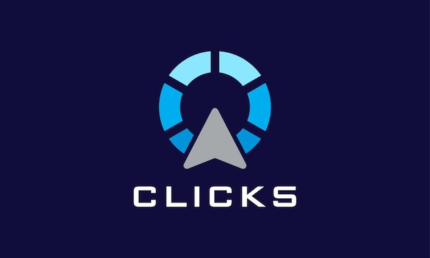 Sleek and Stylish Clicks Logo with Radiant Rays | Jiffy Designs
