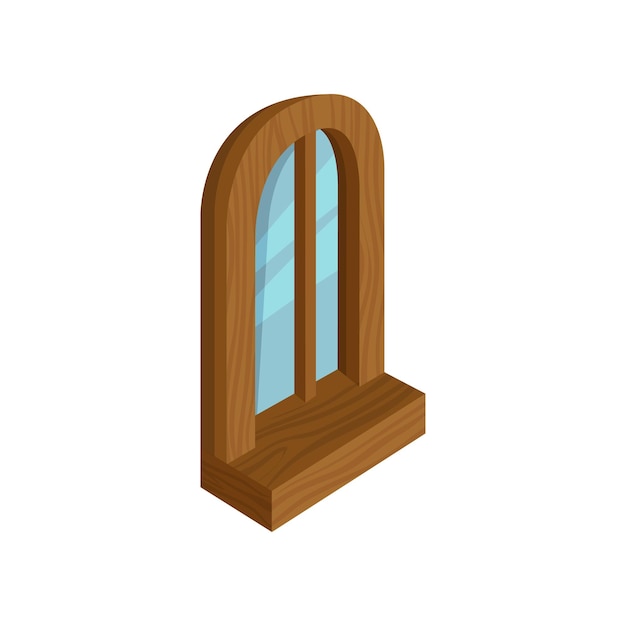 Elegant Arched Wooden Window with Gleaming Glass Panes | Jiffy Designs