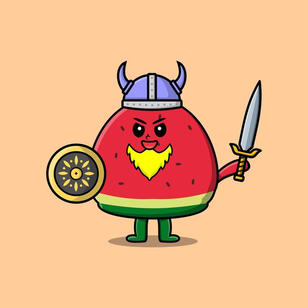Fierce Watermelon Warrior with Sword and Shield | Jiffy Designs