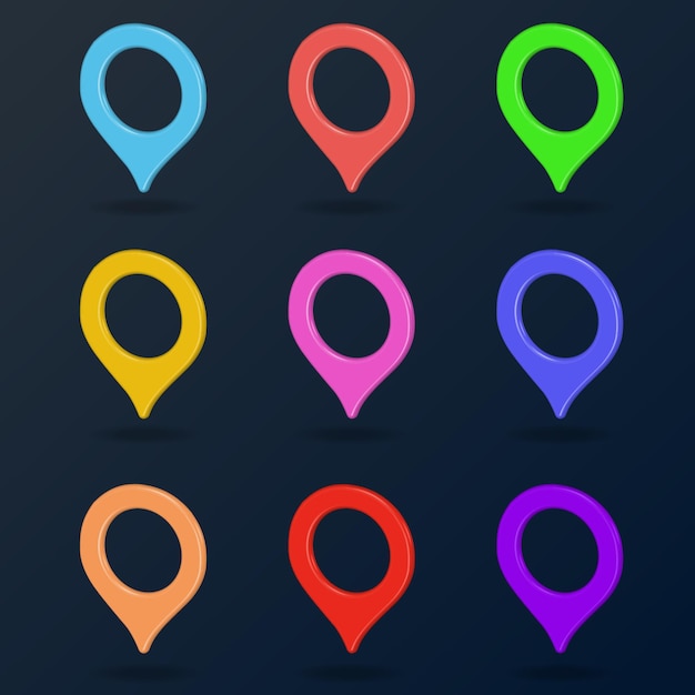 Vibrant Map Markers: A Colorful Navigation Landmark Set | Jiffy Designs