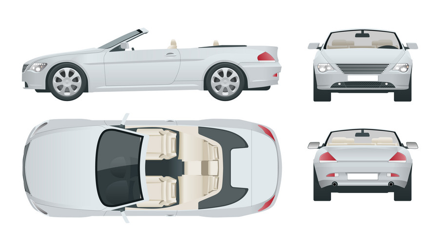 Transfer, Cabriolet Car. Cabrio Coupe Vehicle Template Vector Isolated ...