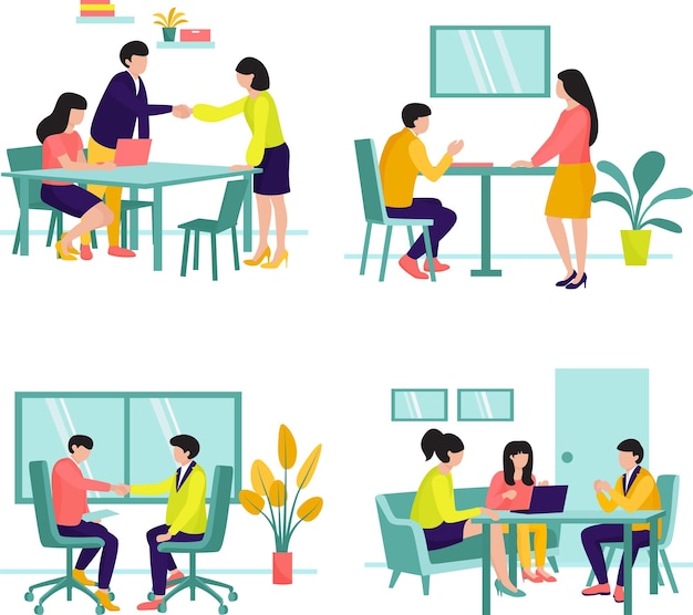 Diverse Collection of Vibrant Workplace Scenes | Jiffy Designs