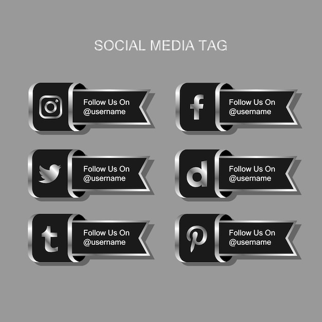 Sleek Social Media Icons with Username Prompts | Jiffy Designs