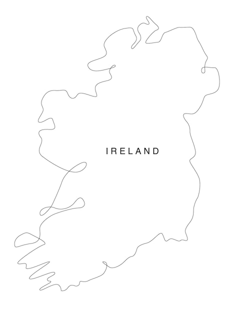 Elegant Outline Map of Ireland | Jiffy Designs
