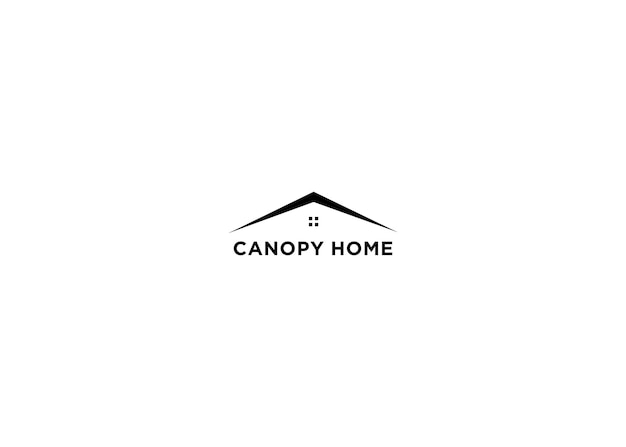 Minimalist Canopy Home Logo with Elegant Roof Design | Jiffy Designs