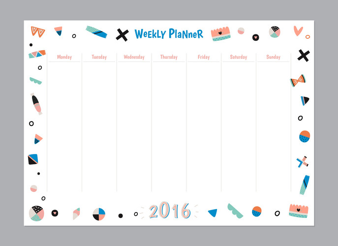 Scandinavian Weekly And Daily Planner Template. Organizer And Schedule ...