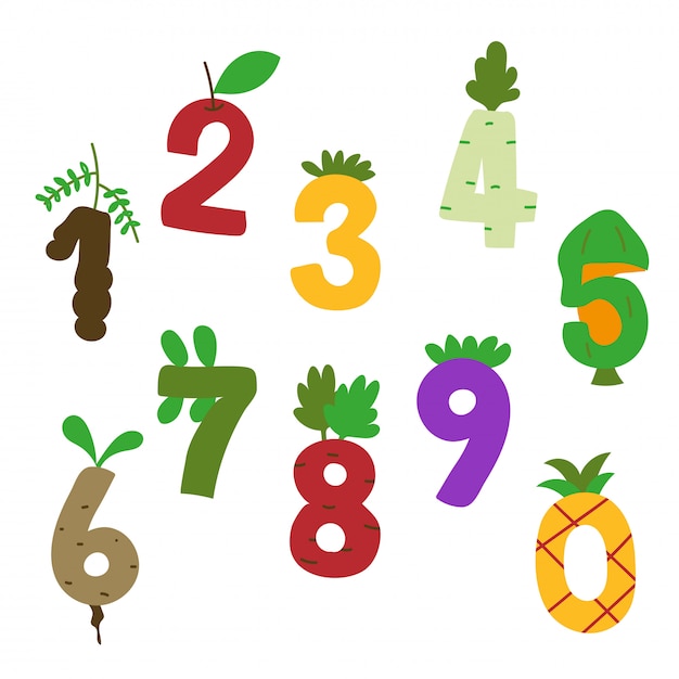 Whimsical Nature-Inspired Numbers Design with Vibrant Colors | Jiffy ...