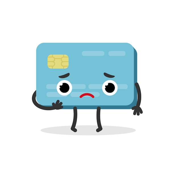 Sad and Lonely Credit Card Character Feeling Down | Jiffy Designs