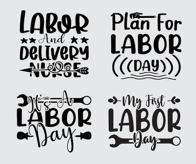 Diverse Collection of Labor Day Themed Typographic Designs | Jiffy Designs