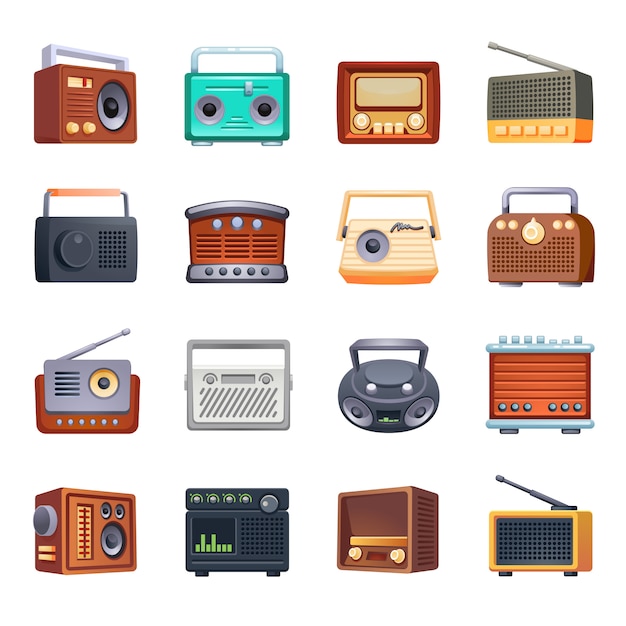 Vibrant Vintage Radio Collection: Retro Audio Devices Showcase | Jiffy ...