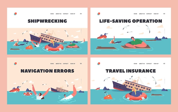 Diverse Maritime Disaster Scenarios Depicted in Vibrant Illustrations ...