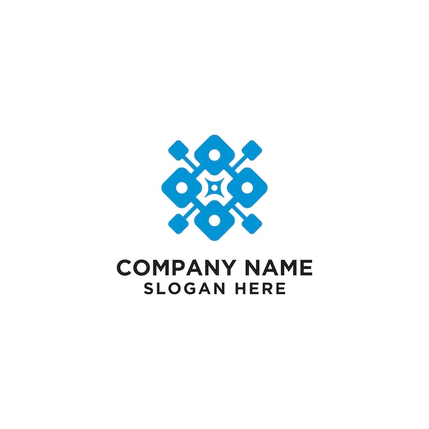 Vibrant Blue Geometric Shapes Company Logo Design | Jiffy Designs