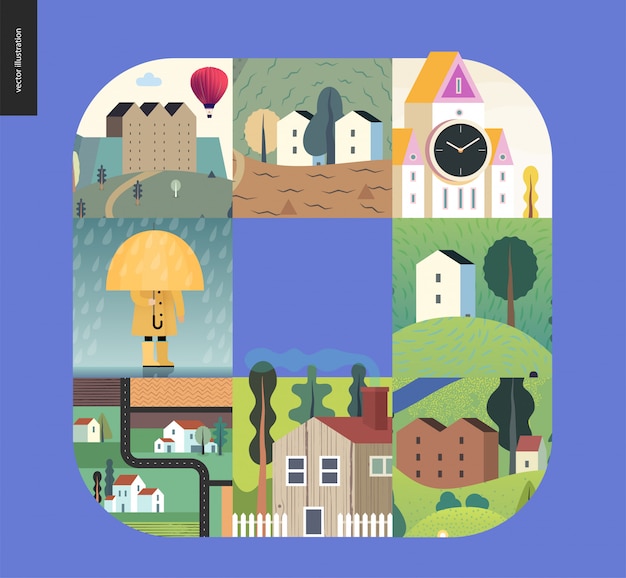 Charming Countryside Collage: A Whimsical Tapestry of Rural Delights ...