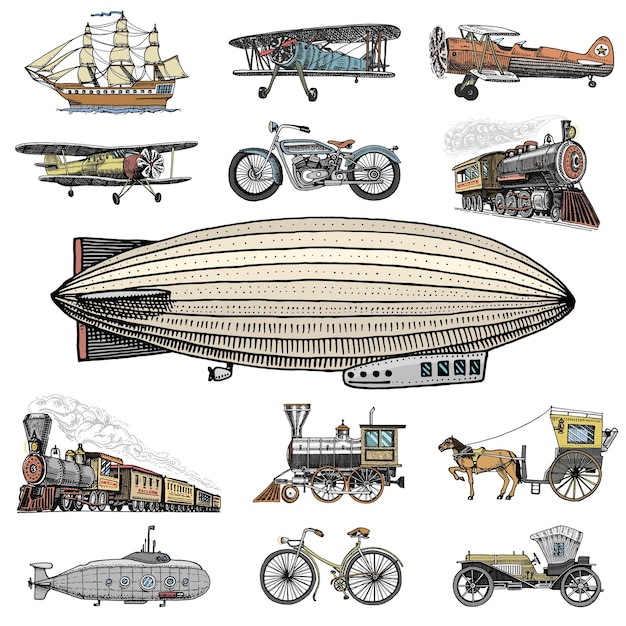 Vintage Transportation Collection: Boats, Planes, Trains, and ...