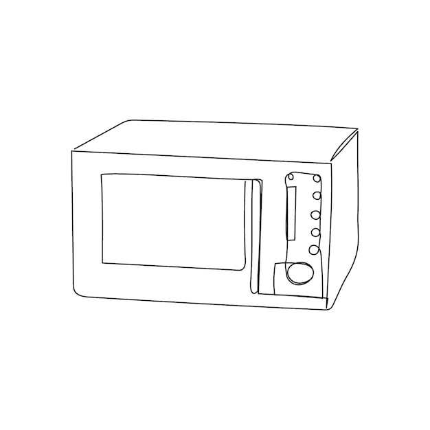 Simple Outline Illustration of a Microwave Oven | Jiffy Designs