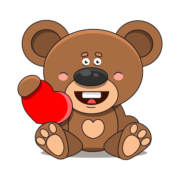 Adorable Teddy Bear Hugging a Red Heart | Jiffy Designs