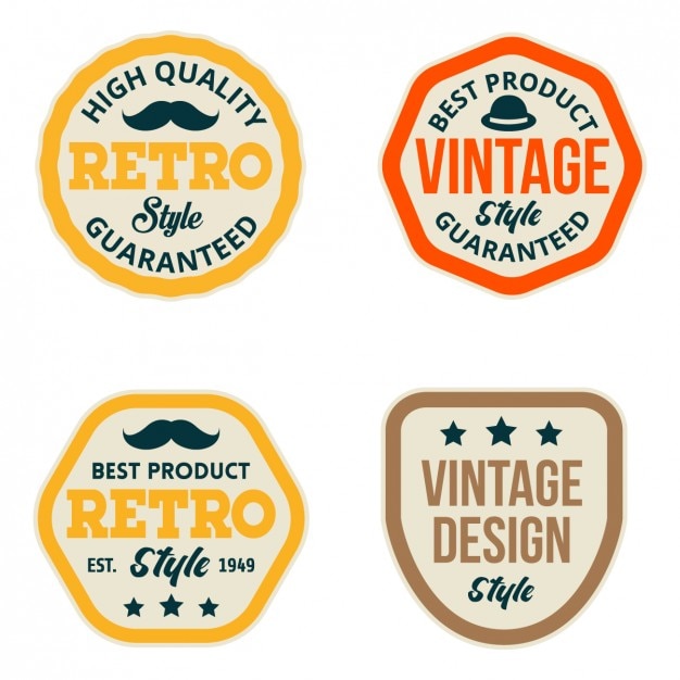Vintage Retro Style Badges and Sticker Design Collection | Jiffy Designs
