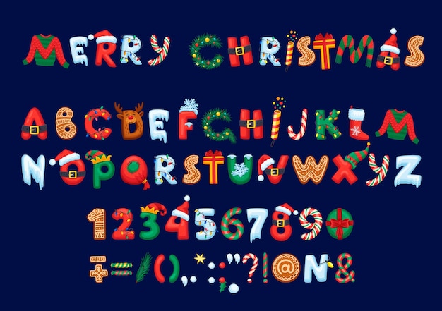 Vibrant Christmas-themed Alphabet, Numbers, and Symbols | Jiffy Designs