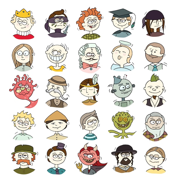 Quirky and Whimsical Character Portraits: A Delightful Illustration ...