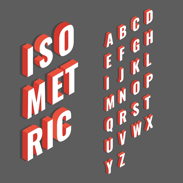 Isometric 3D Typographic Alphabet with Retro Style Lettering | Jiffy Designs