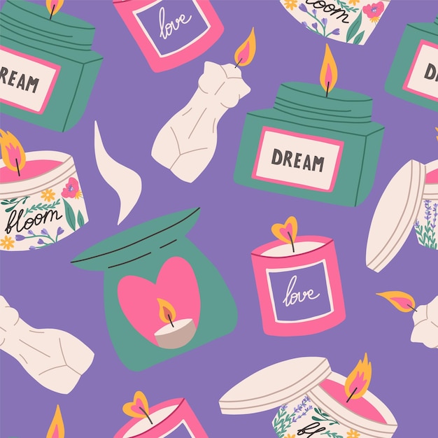 Vibrant Dreamscape of Candles, Flowers, and Inspirational Motifs ...