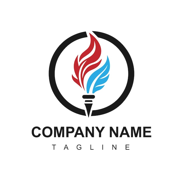 Vibrant Torch Emblem with Captivating Flame Design | Jiffy Designs