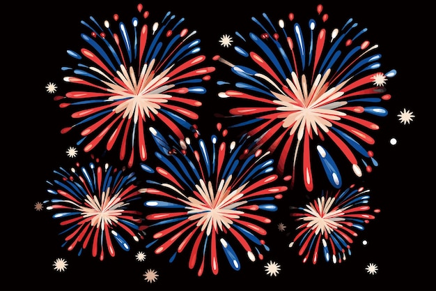 Vibrant Patriotic Fireworks Display Lighting Up the Night Sky | Jiffy ...