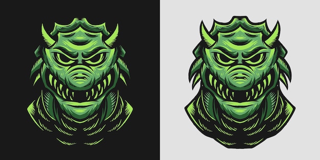 Ferocious Green Monster with Razor-Sharp Fangs | Jiffy Designs