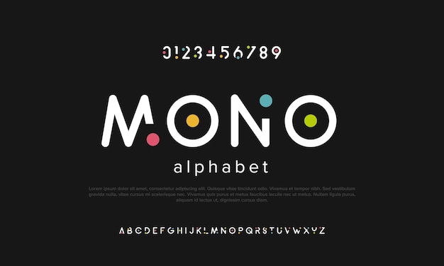 Vibrant Mono Alphabet with Playful Colored Dots and Numbers | Jiffy Designs