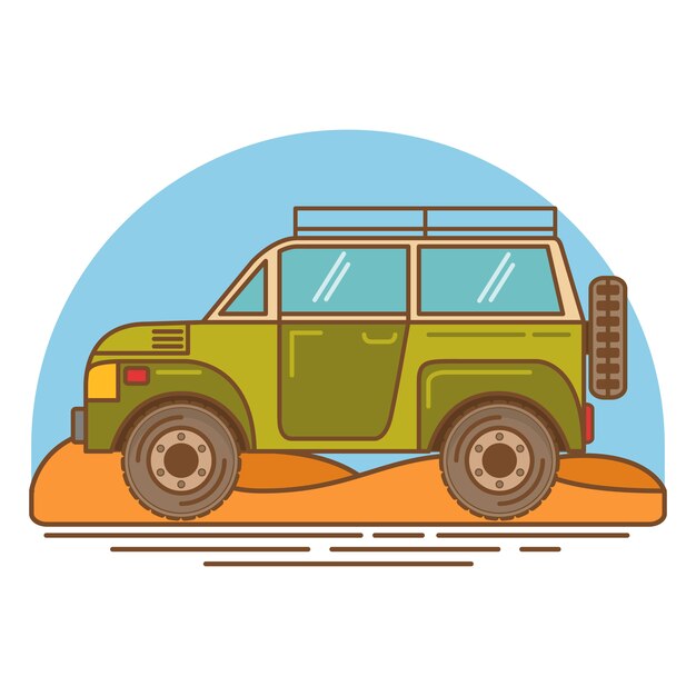Retro Off-Road Adventure Vehicle in Vibrant Colors | Jiffy Designs