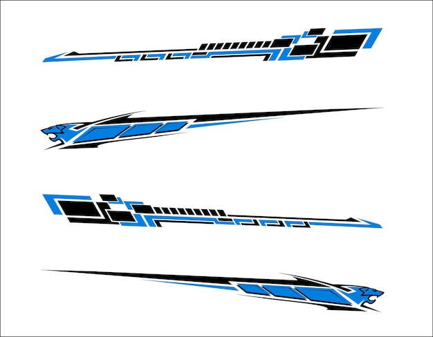 Sleek, angular blue and black vehicle graphics design | Jiffy Designs