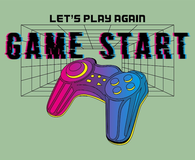 Retro Gaming Controller in Vibrant Neon Colors | Jiffy Designs