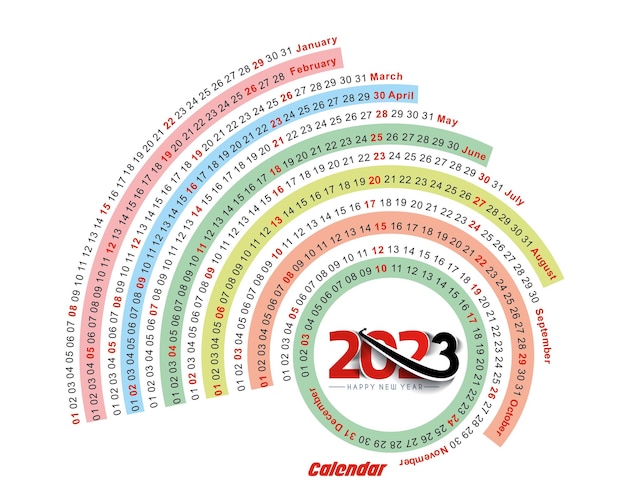 Vibrant Rainbow Calendar Design for 2023 | Jiffy Designs