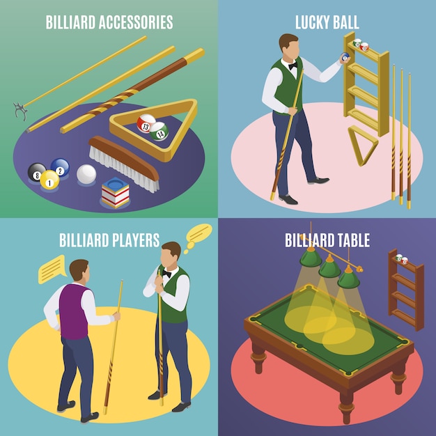 Diverse Collection of Billiard Gear and Players in Action | Jiffy Designs