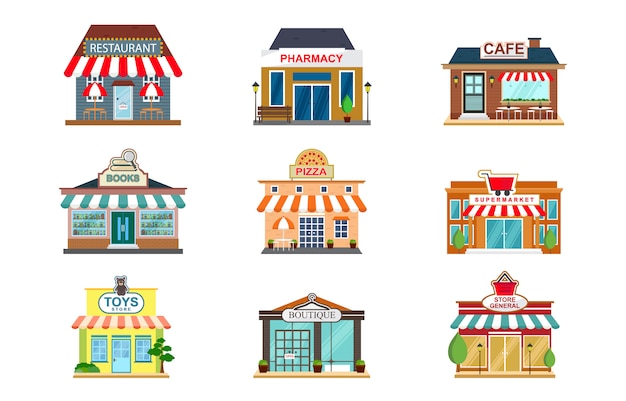 Charming Storefronts: A Vibrant Collection of Neighborhood Businesses ...