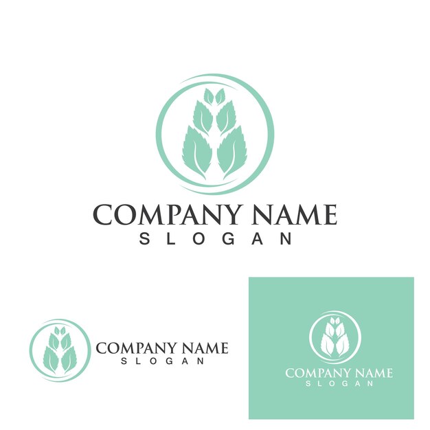 Vibrant Leaf Trio: A Versatile Emblem for Your Brand | Jiffy Designs