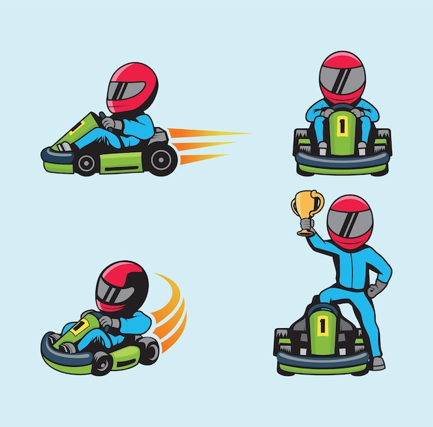 Vibrant Kart Racing with Energetic Drivers and Trophies | Jiffy Designs
