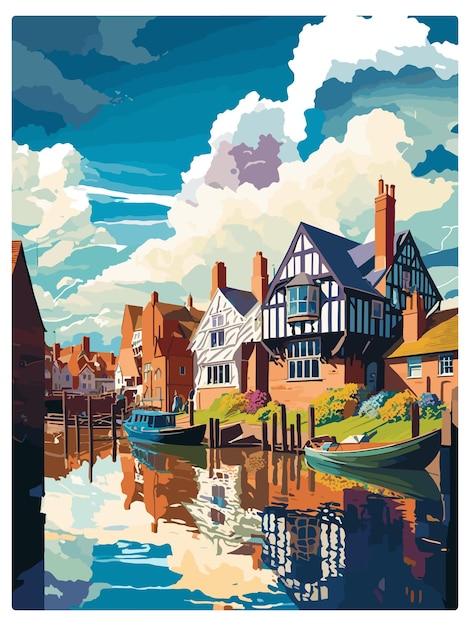 Picturesque Canal-Side Village with Charming Tudor Architecture | Jiffy ...