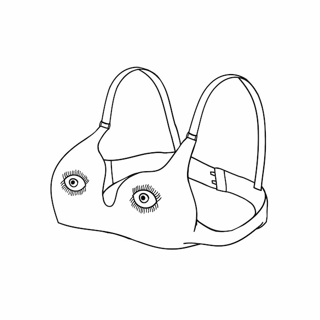 Surreal Eyeball Backpack with Minimalist Line Art Design | Jiffy Designs