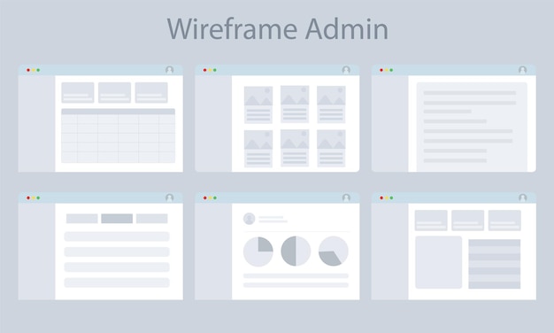Minimalist Wireframe Layouts for Website Administration Interface ...