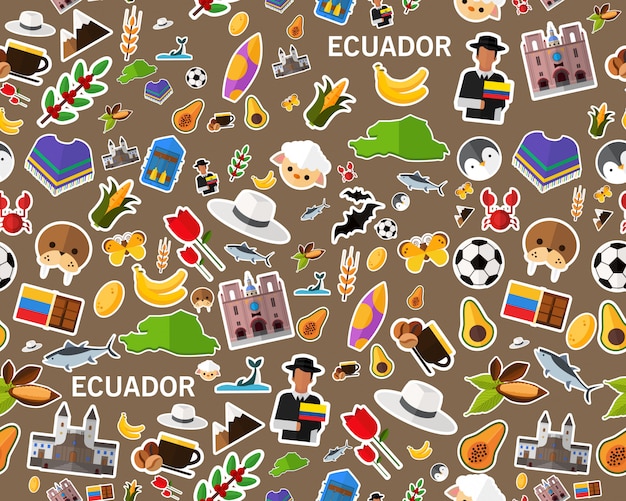 Vibrant Collection of Ecuadorian Cultural Symbols and Iconic Imagery ...