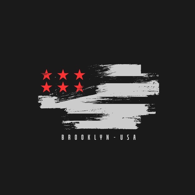 Gritty American Flag Silhouette with Brooklyn-USA Text | Jiffy Designs