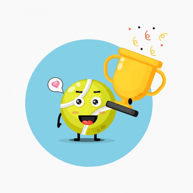 Cheerful Lemon Character Celebrates Victory with Golden Trophy | Jiffy ...