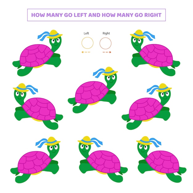 Playful Turtles: Counting Left and Right Directions | Jiffy Designs