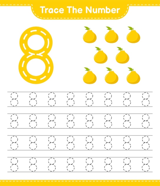 Vibrant Number 8 and Pear Tracing Activity | Jiffy Designs