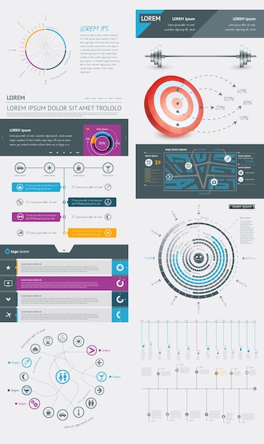 Vibrant Infographic Elements with Futuristic Data Visualizations ...