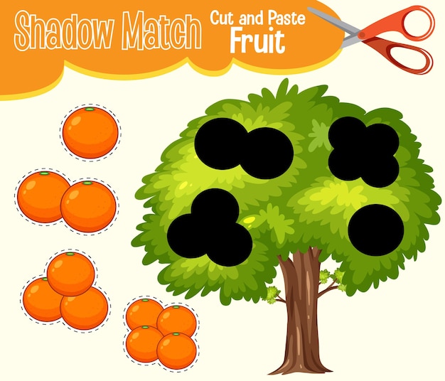 Playful Fruit Shadow Match: Cut and Paste Activity | Jiffy Designs