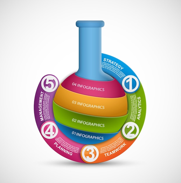 Vibrant Infographic Flask Illustrating Data Visualization Concepts ...