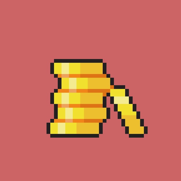 Vibrant Pixel-Art Stacked Gold Coins | Jiffy Designs